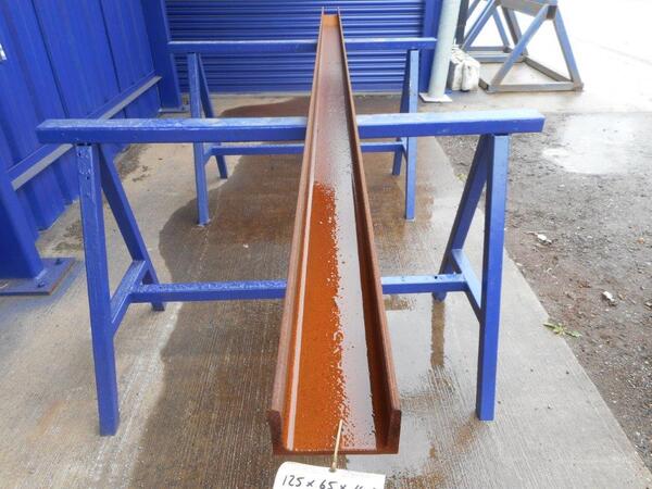 3.820 Mtrs Long 125mm x 65mm x 14.8 Kg/m Unused Stock Rusty Steel ...
