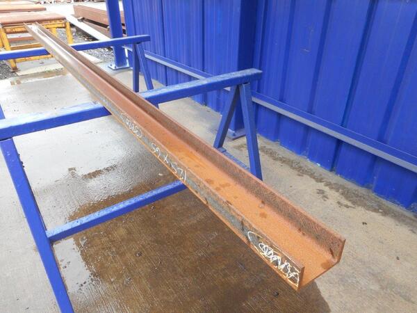 3.820 Mtrs Long 125mm x 65mm x 14.8 Kg/m Unused Stock Rusty Steel ...